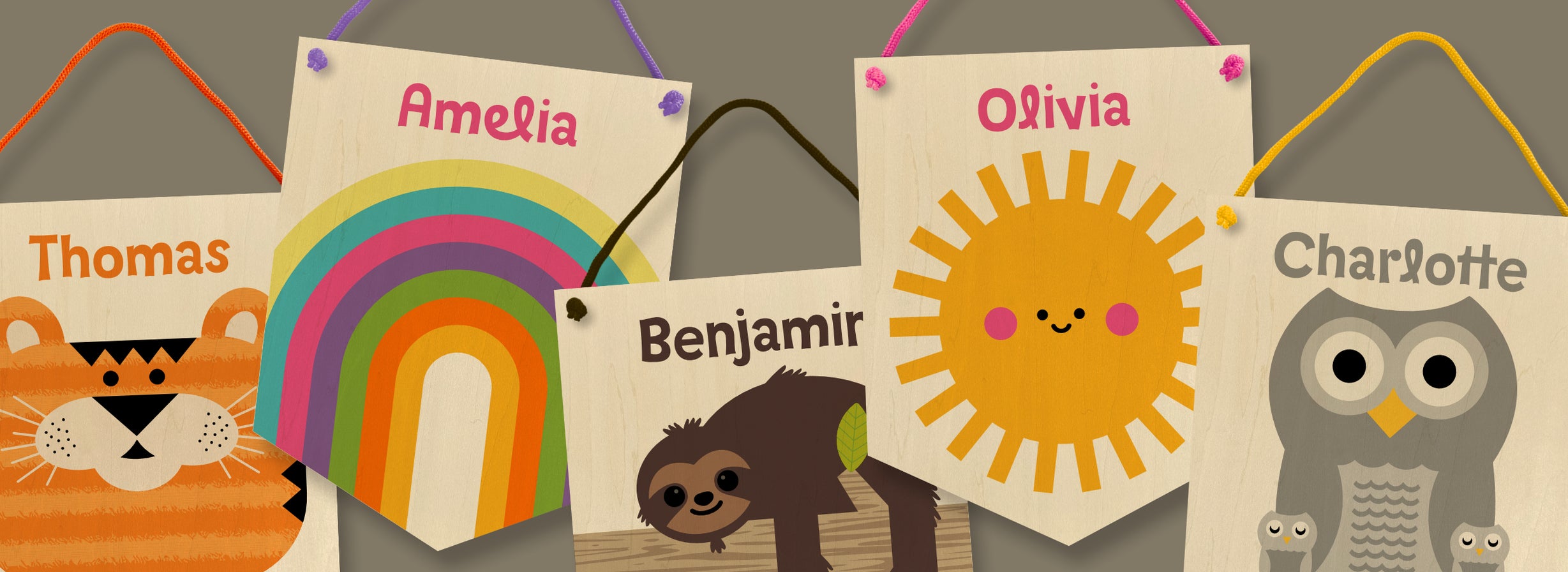 personalized banners | popclox Wall Clocks for Kids