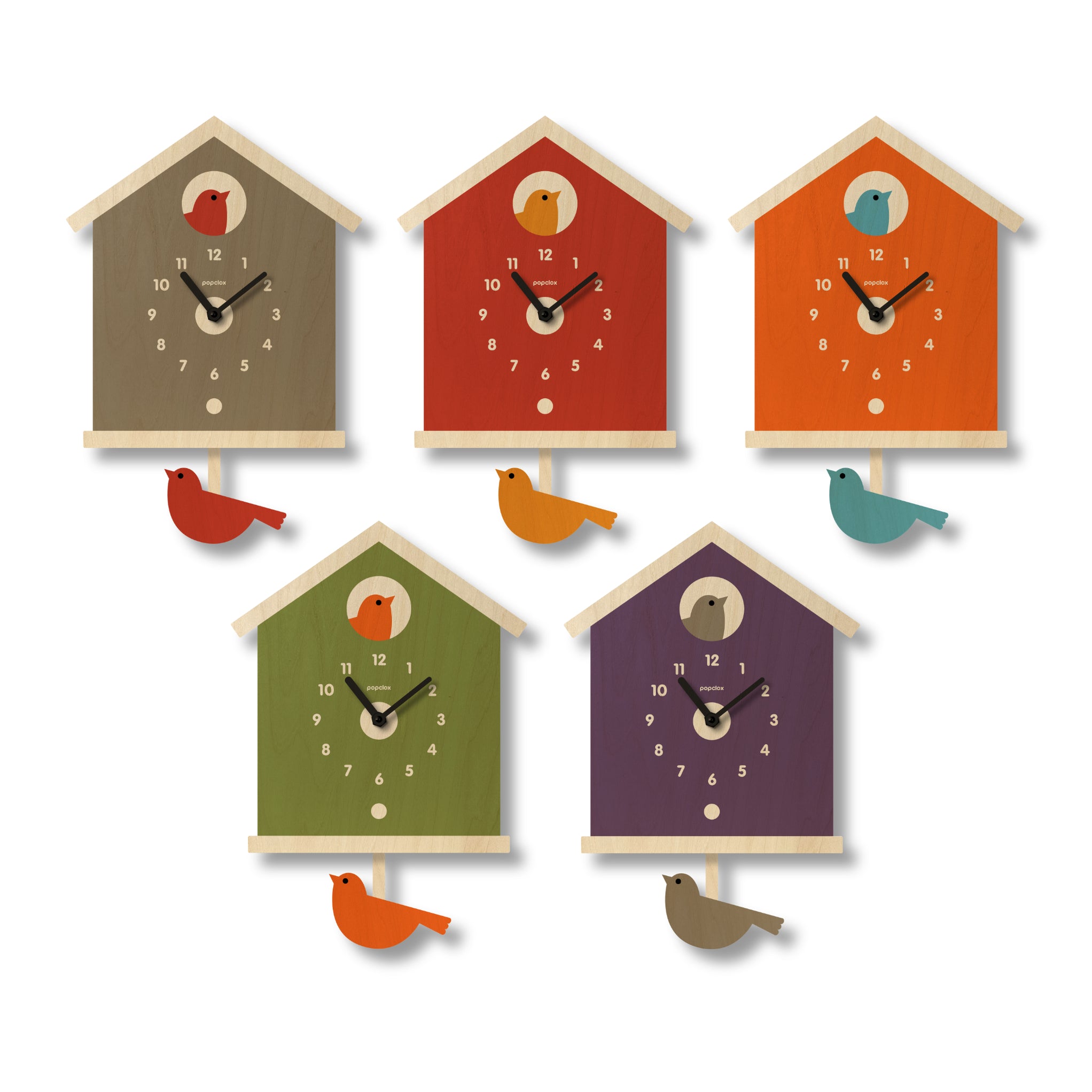 birdhouse - pendulum clock | popclox Wall Clocks for Kids