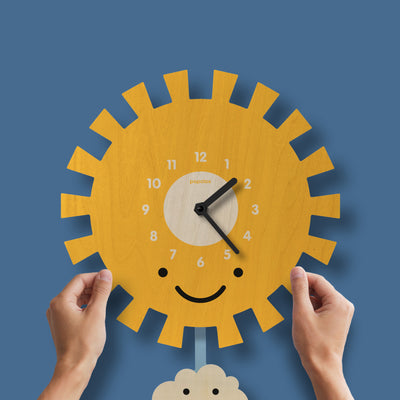 sun - pendulum clock | popclox Wall Clocks for Kids