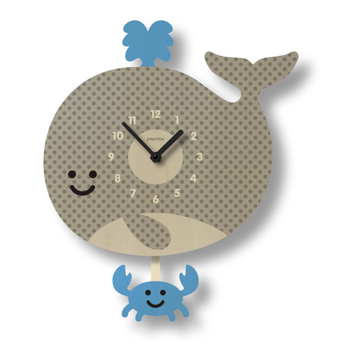 whale - pendulum clock | popclox Wall Clocks for Kids