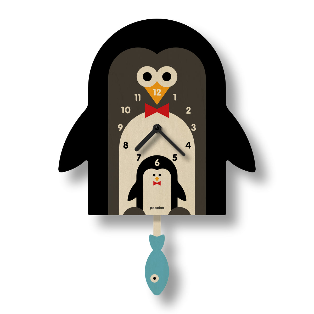 penguin - pendulum clock | popclox Wall Clocks for Kids