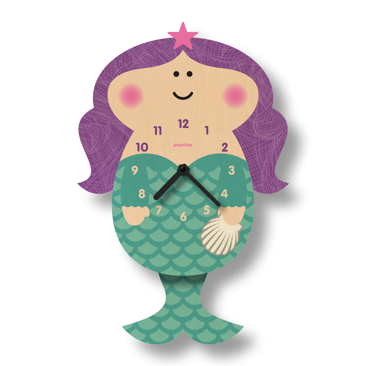 mermaid - pendulum clock | popclox Wall Clocks for Kids