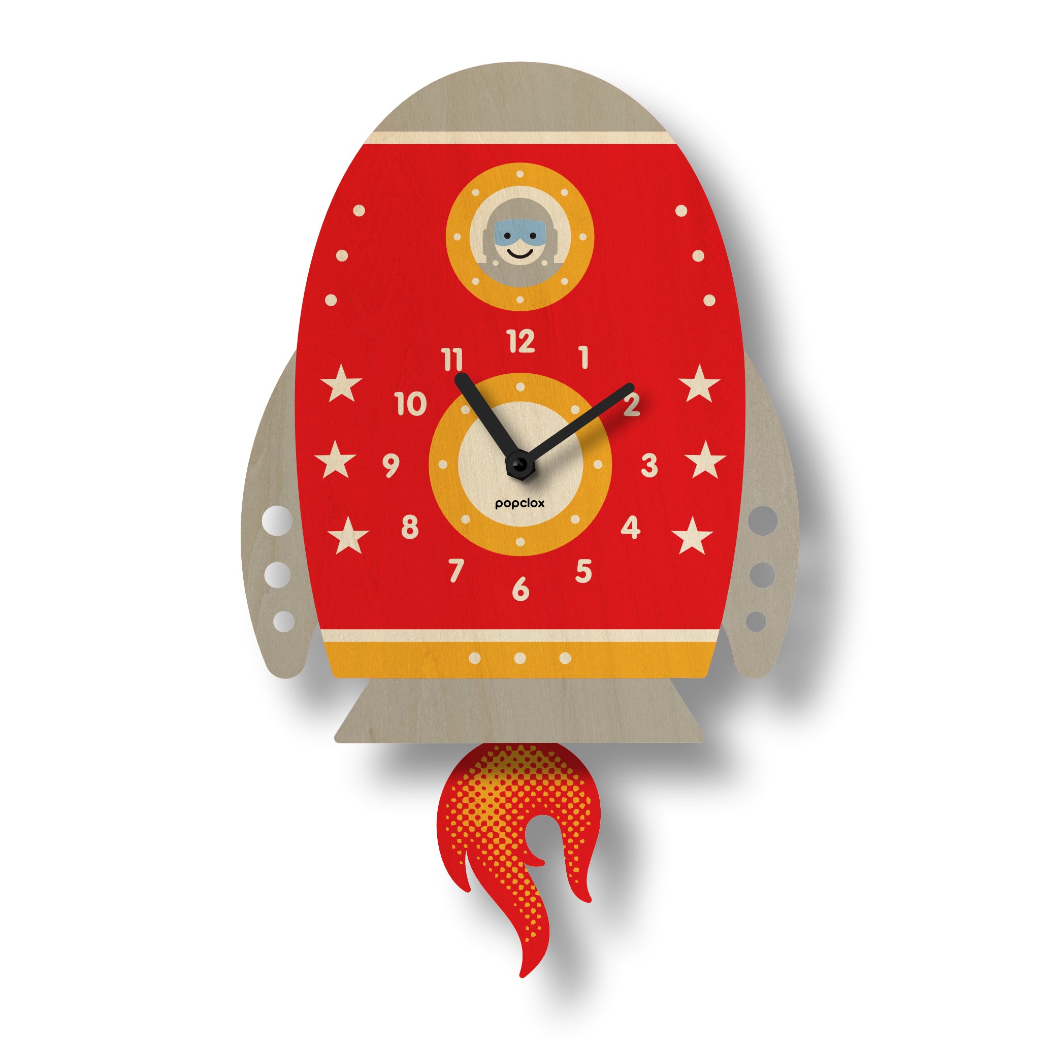 rocket - pendulum clock | popclox Wall Clocks for Kids