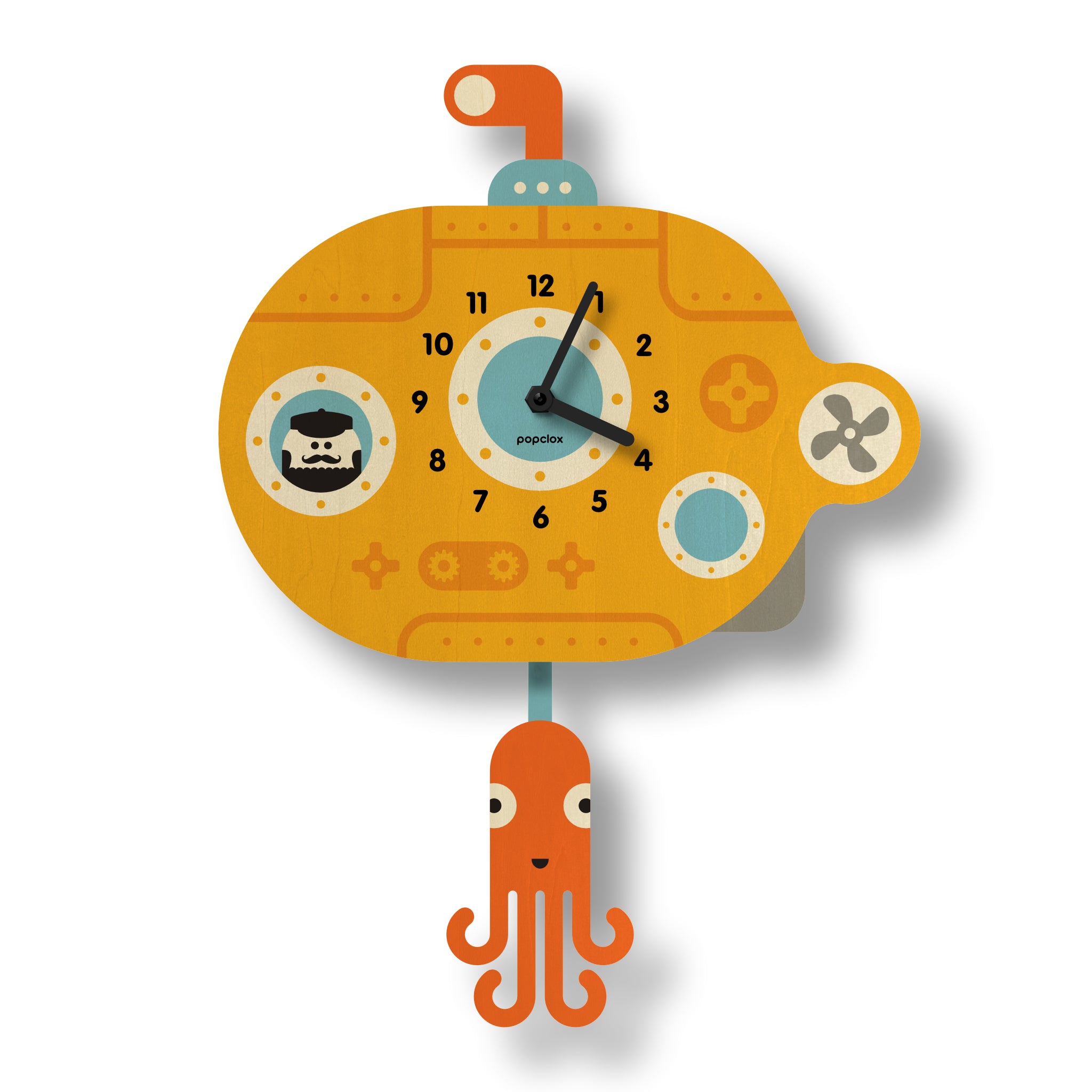 submarine - pendulum clock | popclox Wall Clocks for Kids