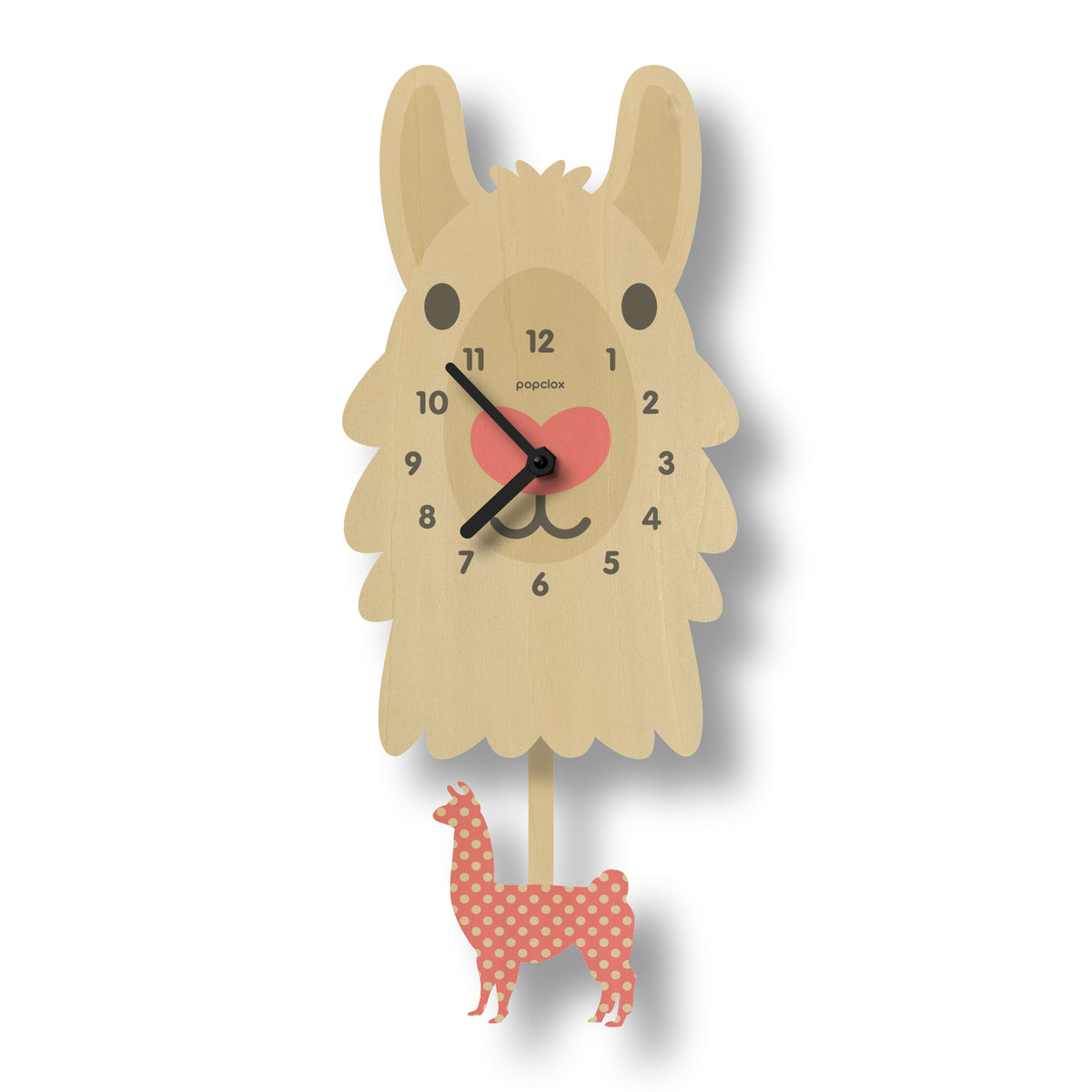 llama - pendulum clock | popclox Wall Clocks for Kids