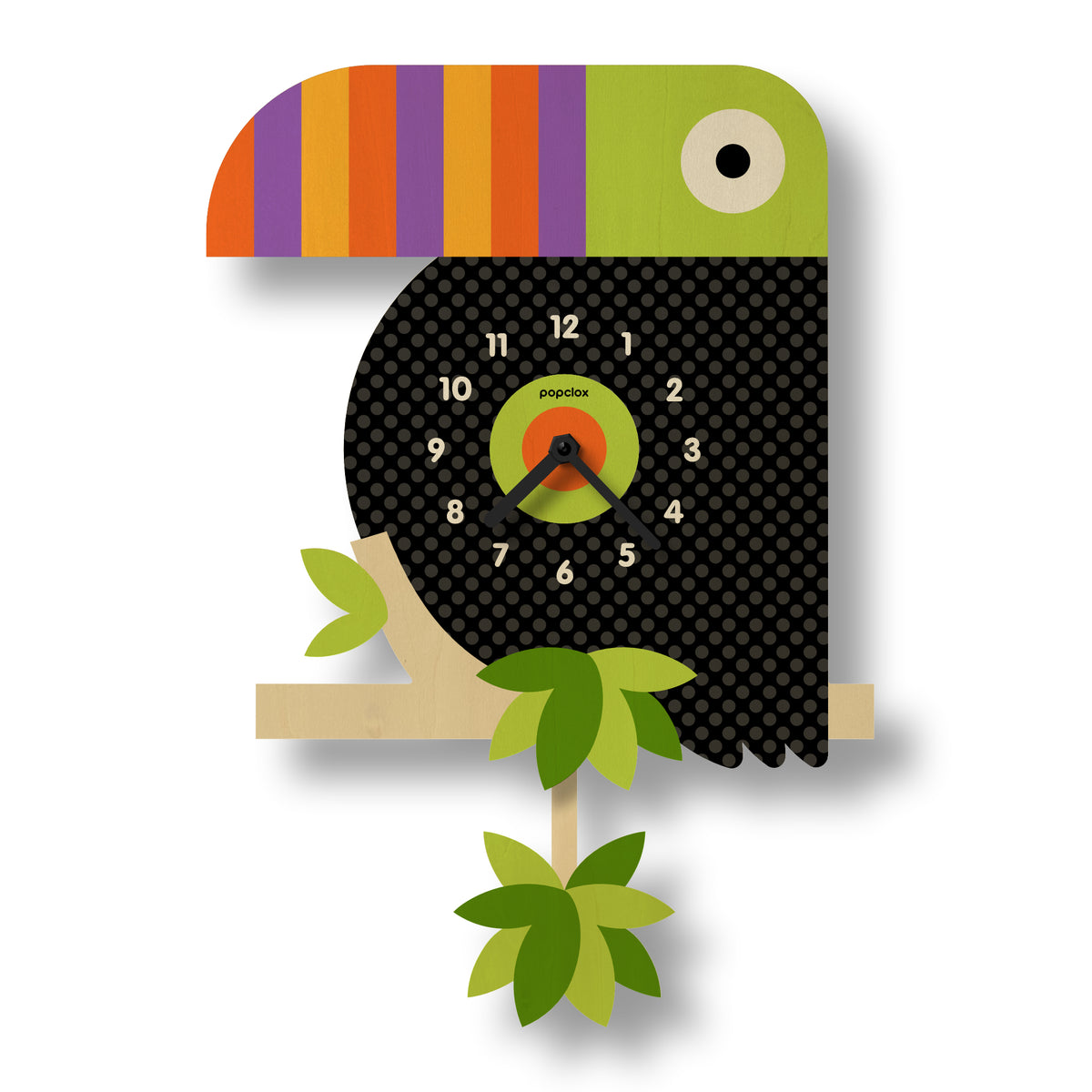 toucan - pendulum clock | popclox Wall Clocks for Kids