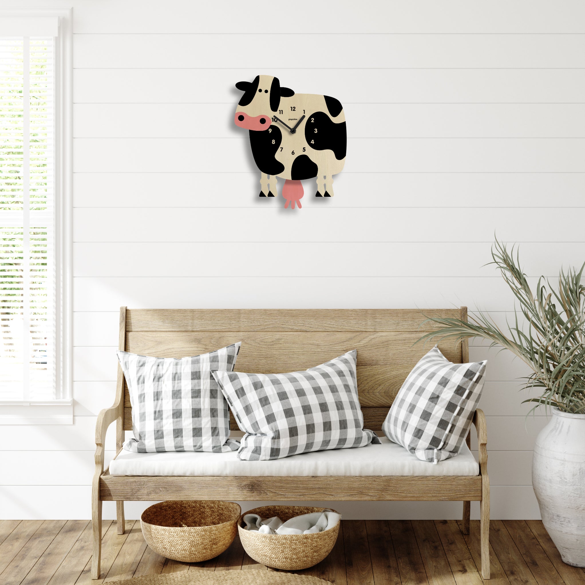 cow - pendulum clock | popclox Wall Clocks for Kids