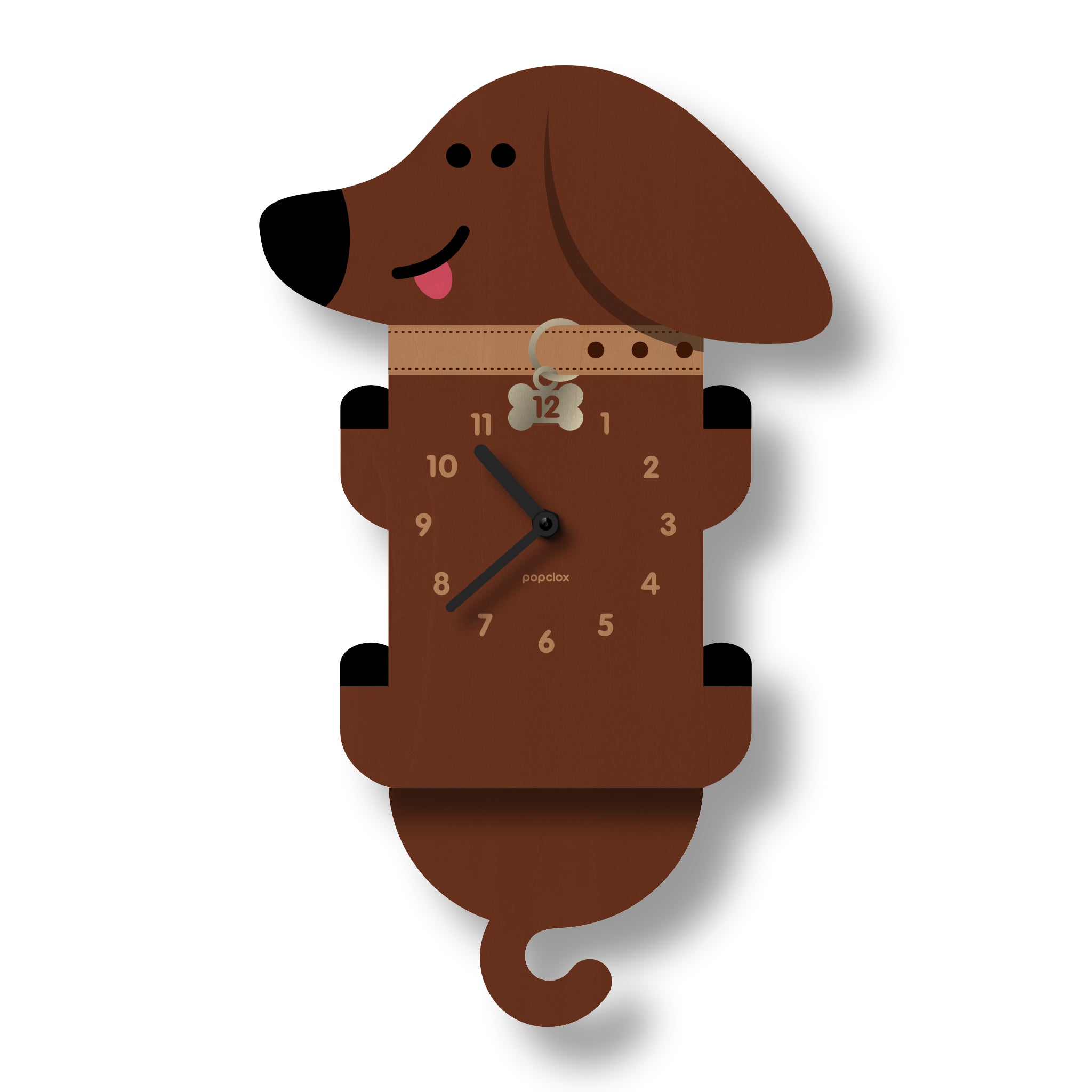 wiener dog - pendulum clock | popclox Wall Clocks for Kids