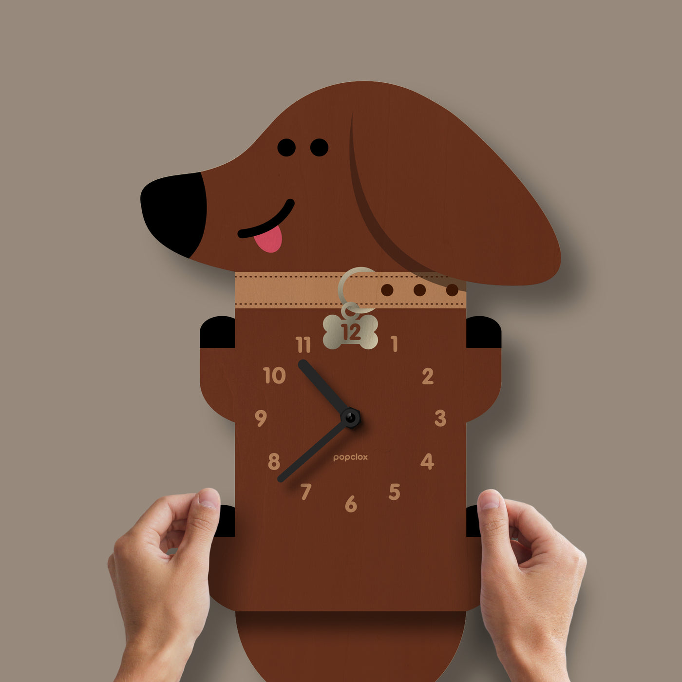 wiener dog - pendulum clock | popclox Wall Clocks for Kids
