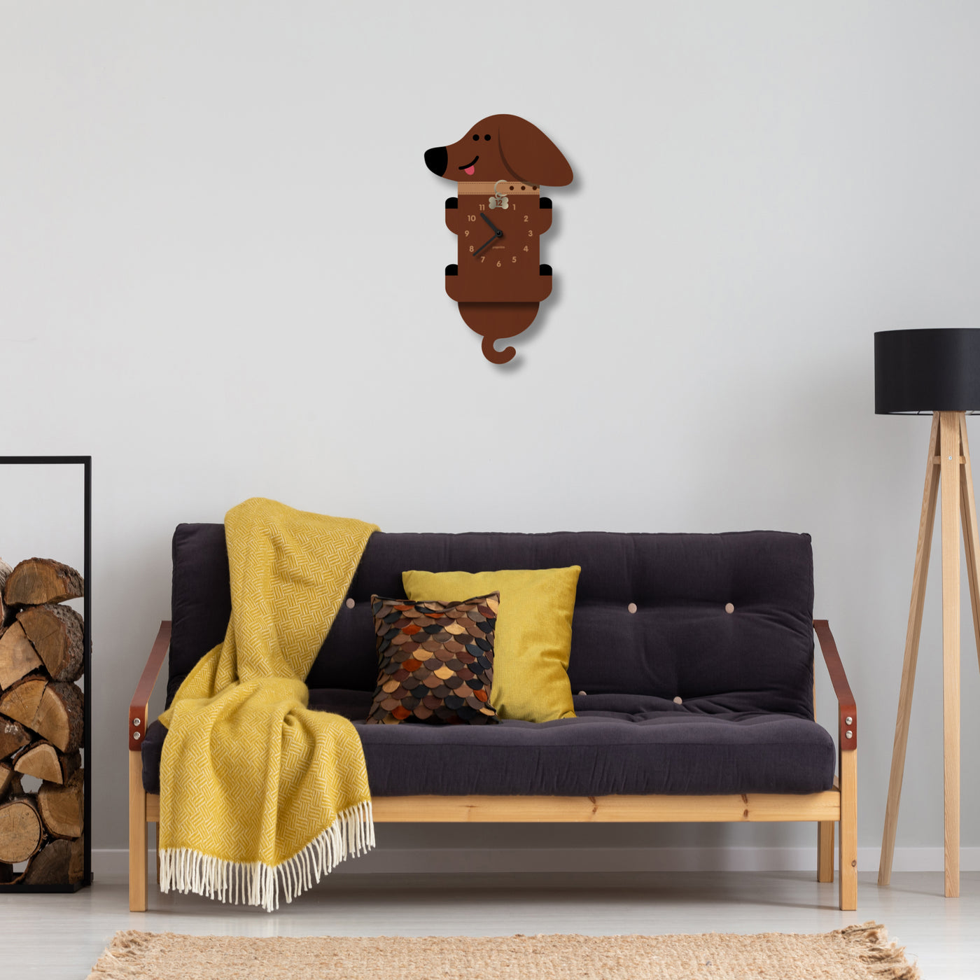 wiener dog - pendulum clock | popclox Wall Clocks for Kids