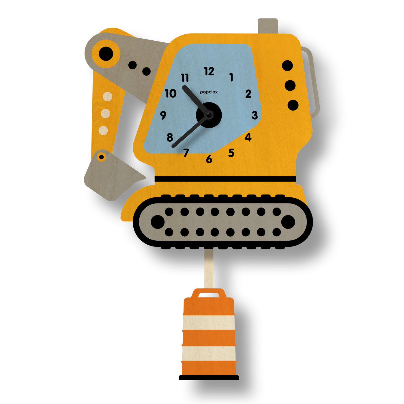 excavator - pendulum clock | popclox Wall Clocks for Kids