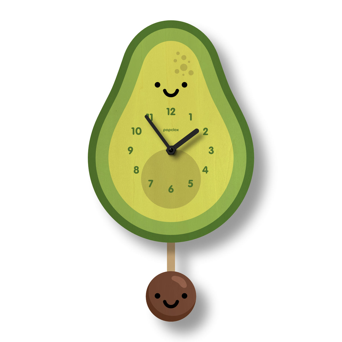 avocado - pendulum clock | popclox Wall Clocks for Kids
