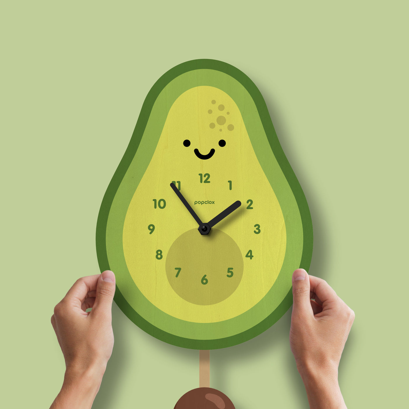 avocado - pendulum clock | popclox Wall Clocks for Kids