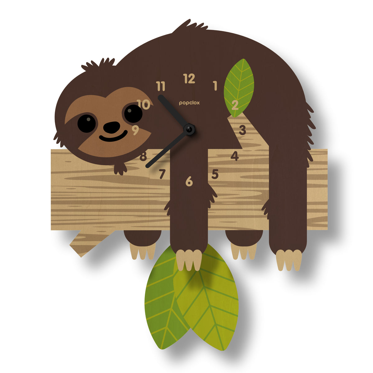 sloth - pendulum clock | popclox Wall Clocks for Kids