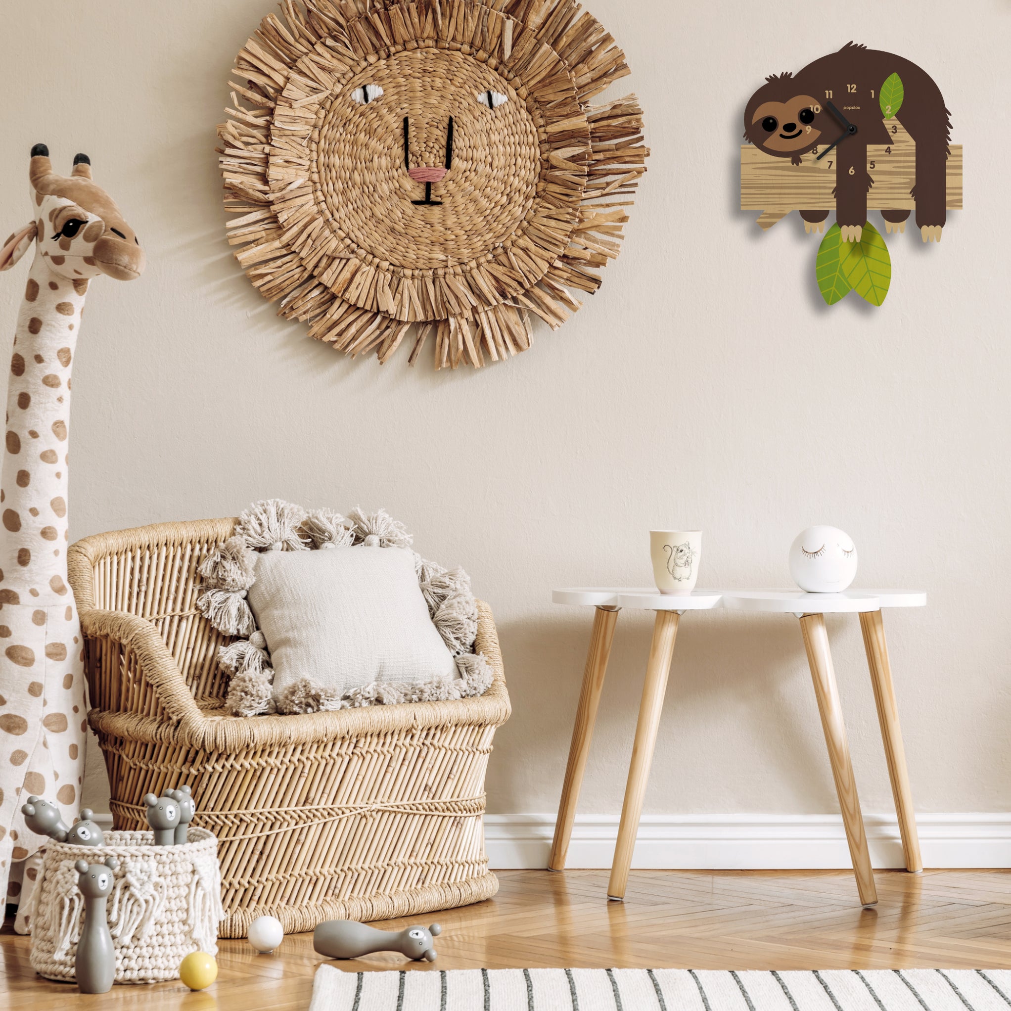 sloth - pendulum clock | popclox Wall Clocks for Kids