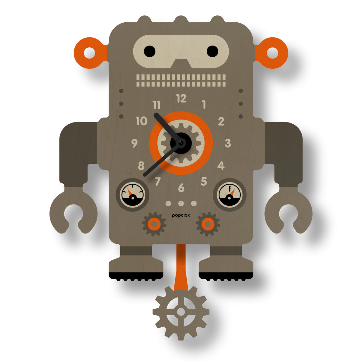 robot - pendulum clock | popclox Wall Clocks for Kids
