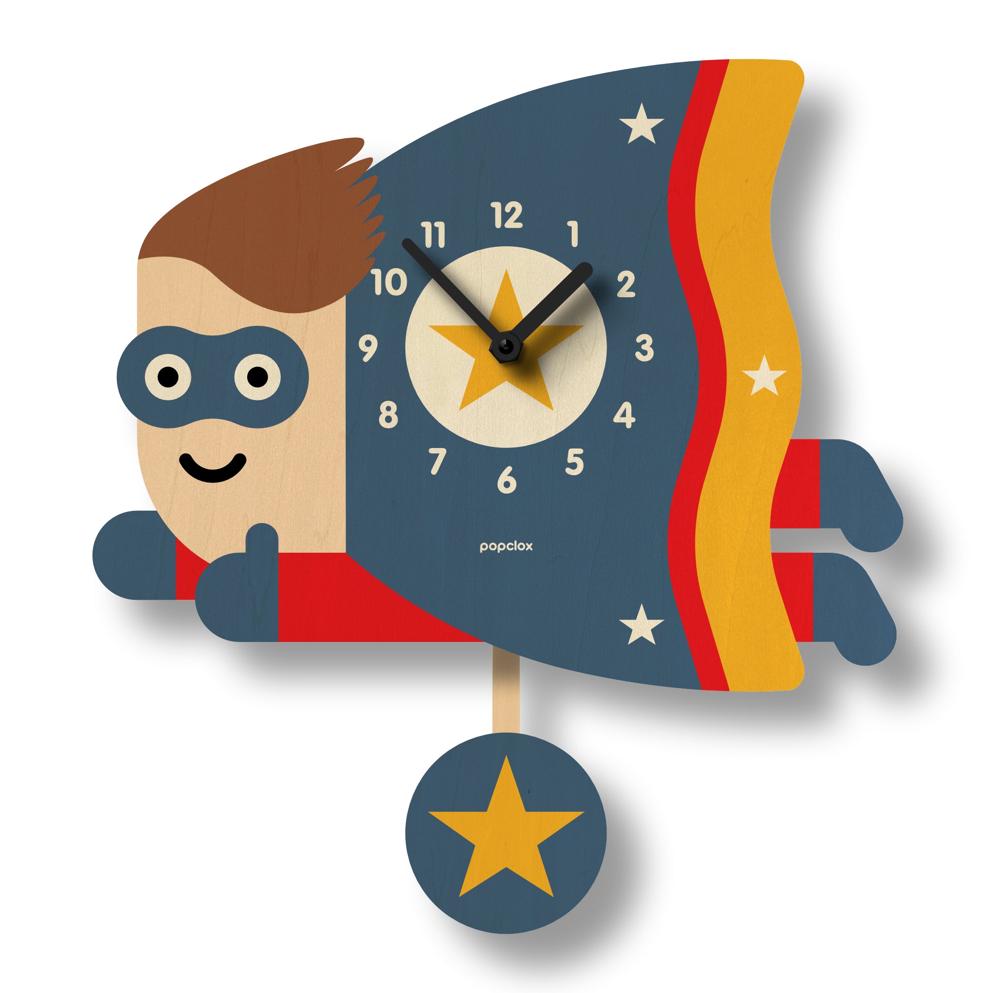superboy - pendulum clock | popclox Wall Clocks for Kids