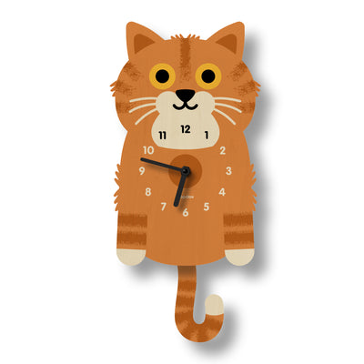 kitten - pendulum clock | popclox Wall Clocks for Kids
