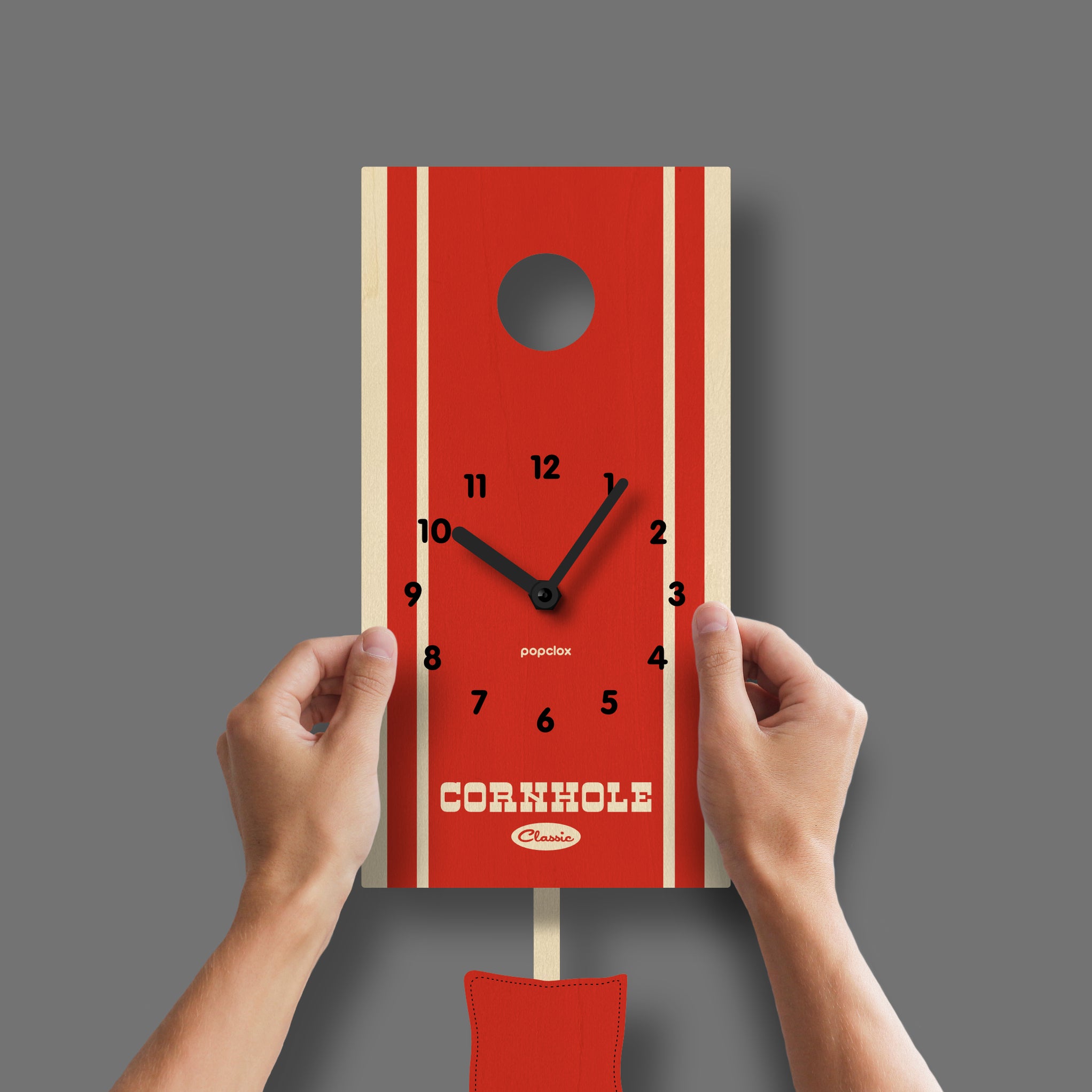 cornhole - pendulum clock | popclox Wall Clocks for Kids