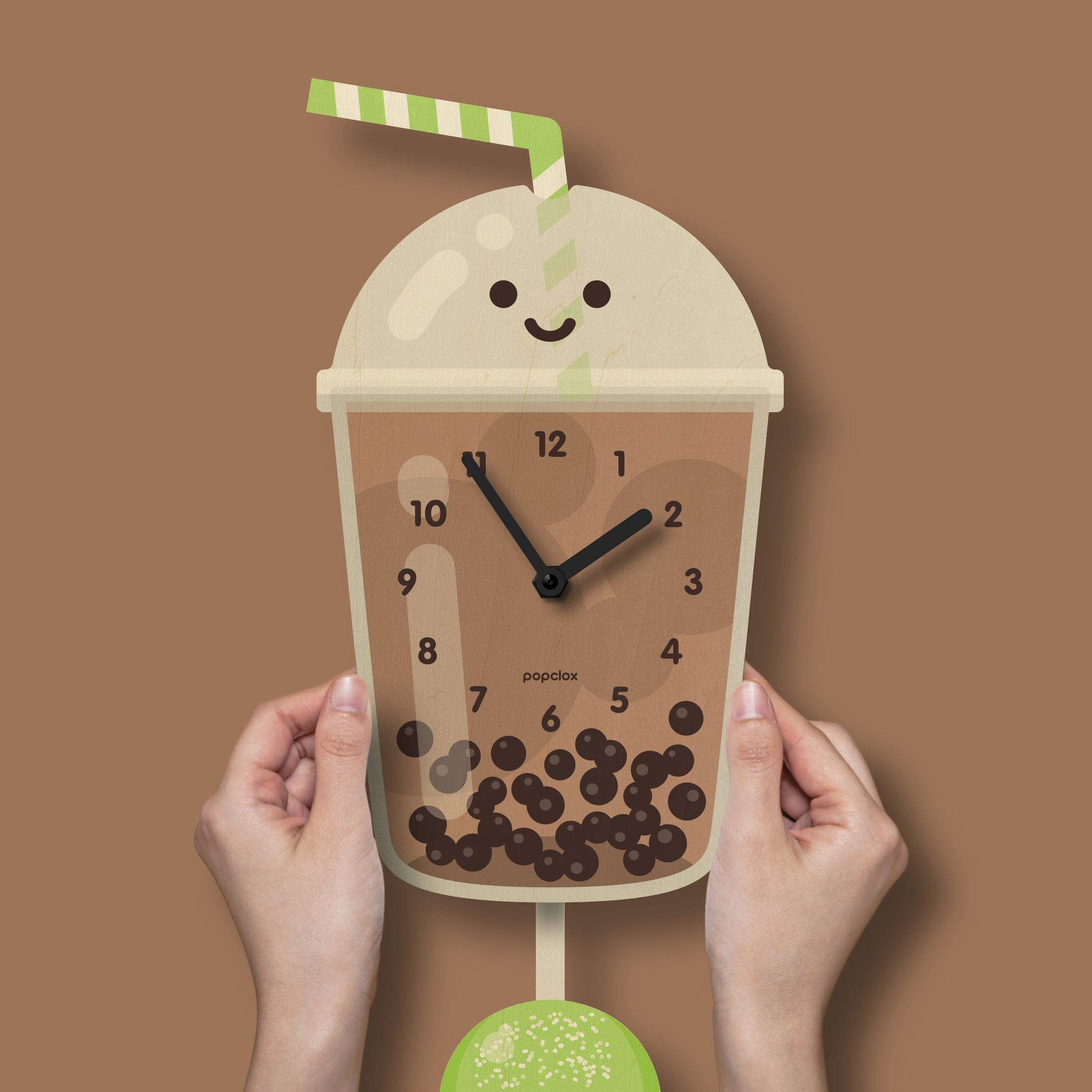 bubble tea - pendulum clock | popclox Wall Clocks for Kids
