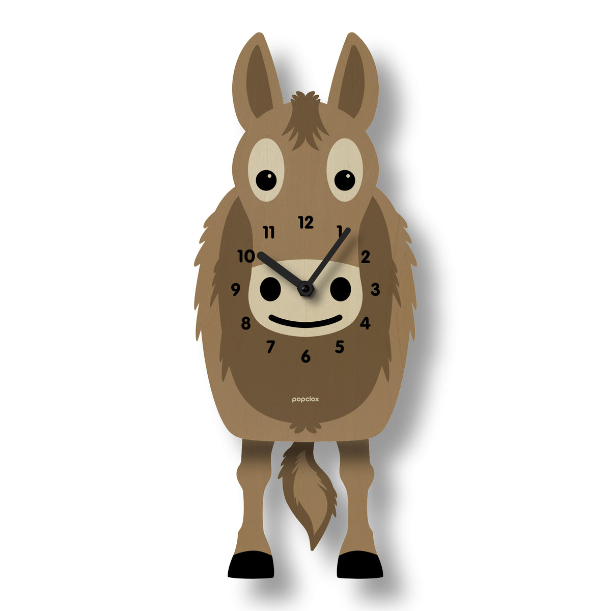 doug donkey - pendulum clock | popclox Wall Clocks for Kids