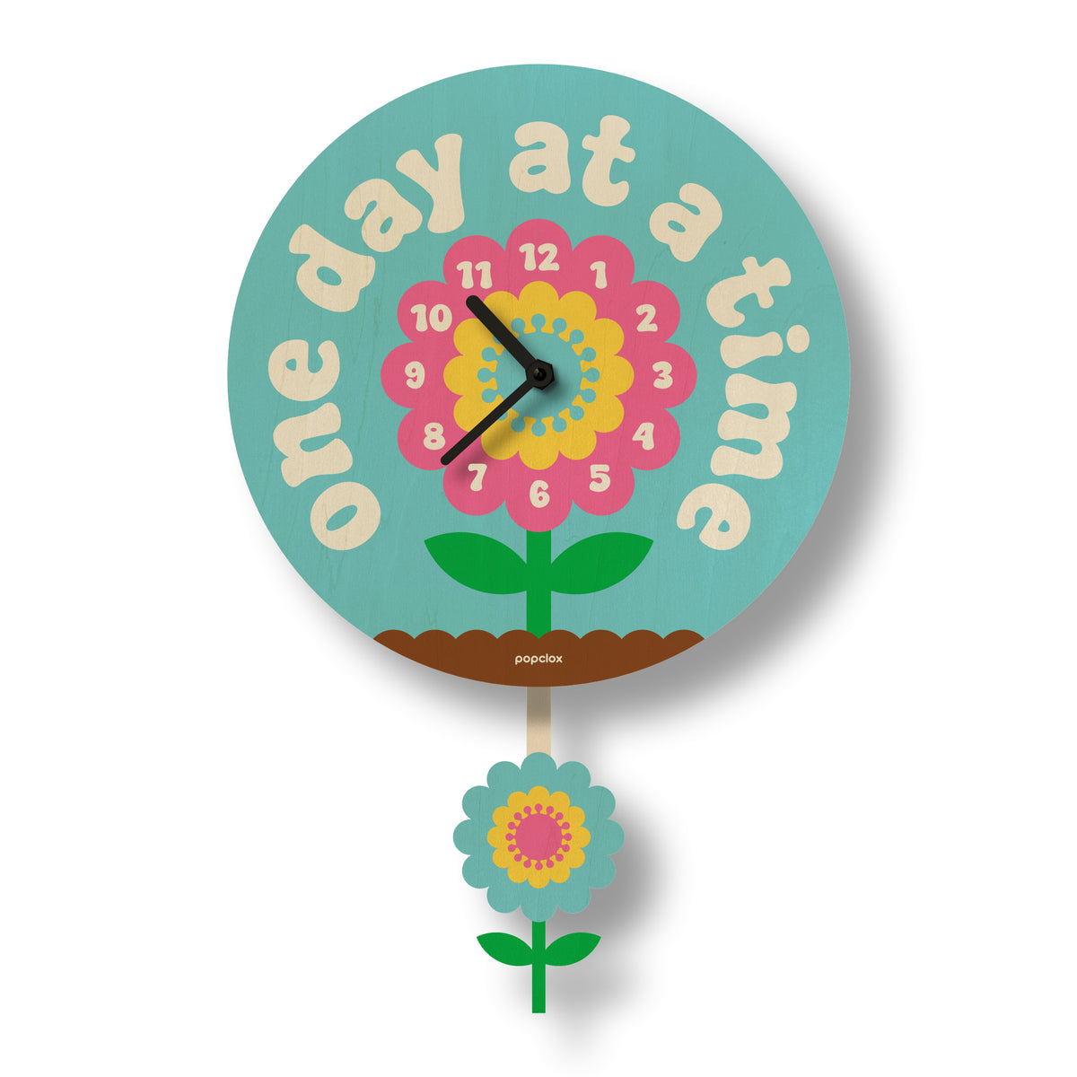 one day at a time - pendulum clock | popclox Wall Clocks for Kids