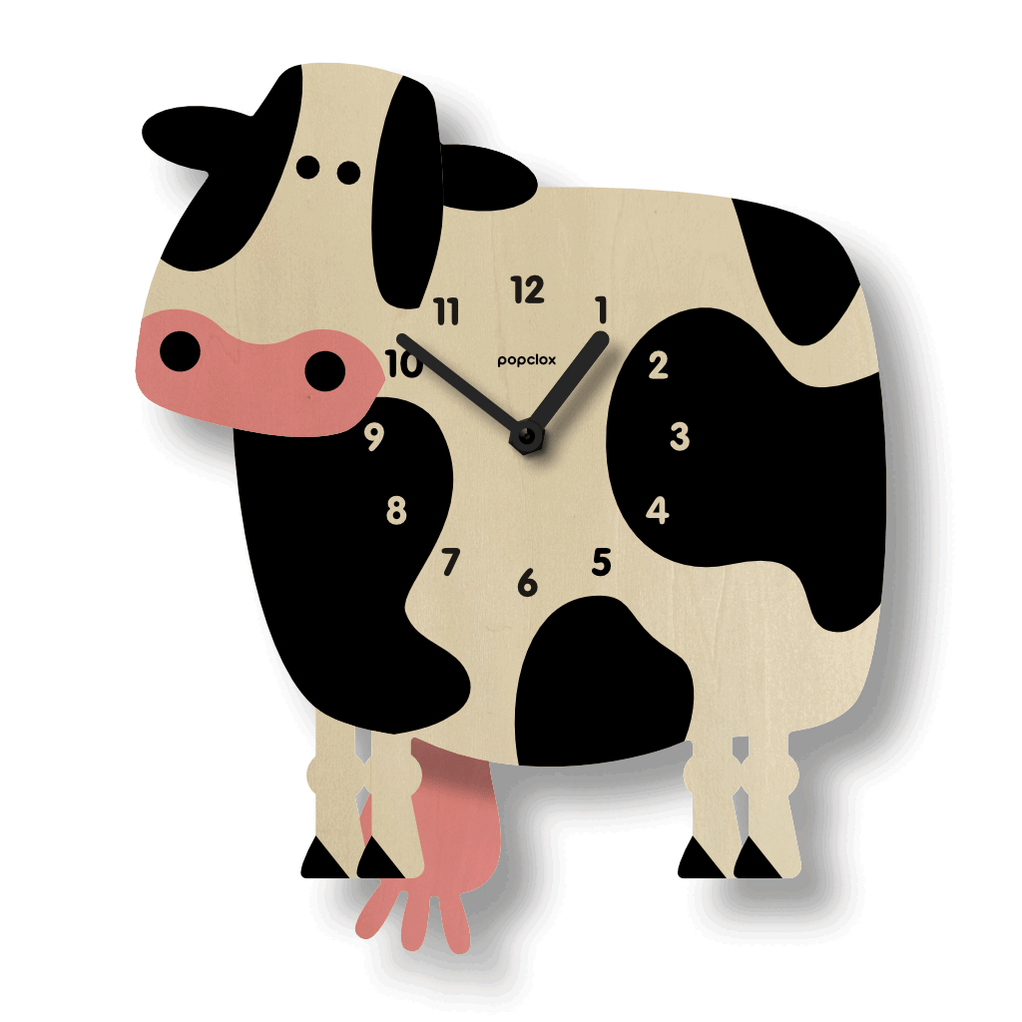 cow - pendulum clock | popclox Wall Clocks for Kids