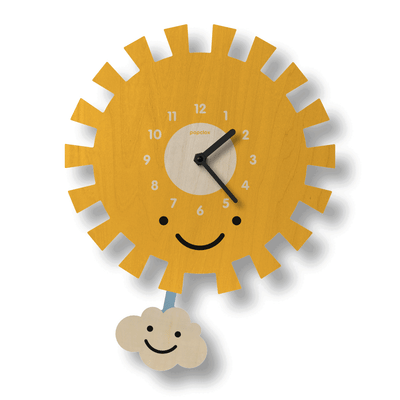 sun - pendulum clock | popclox Wall Clocks for Kids