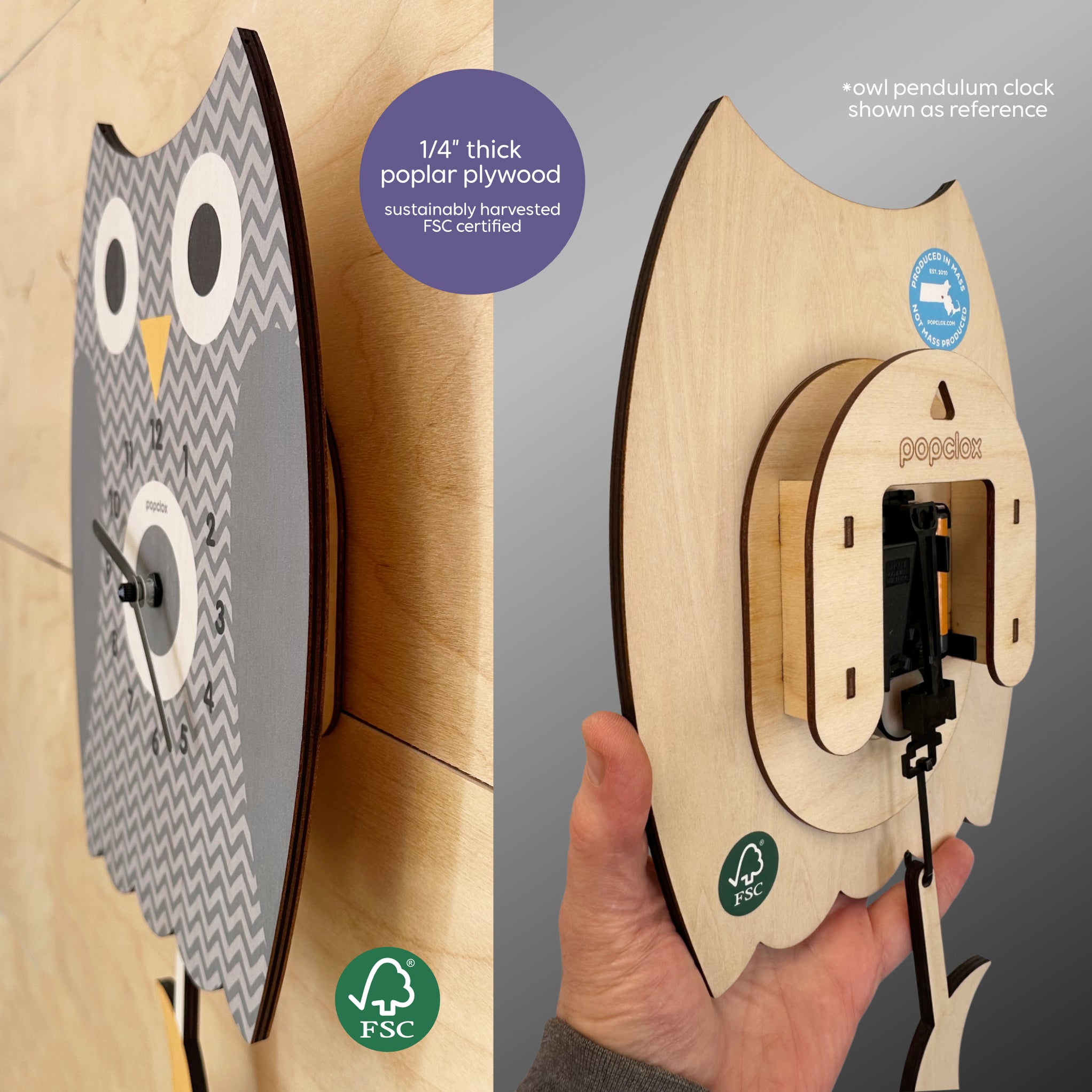 pencil - pendulum clock | popclox Wall Clocks for Kids
