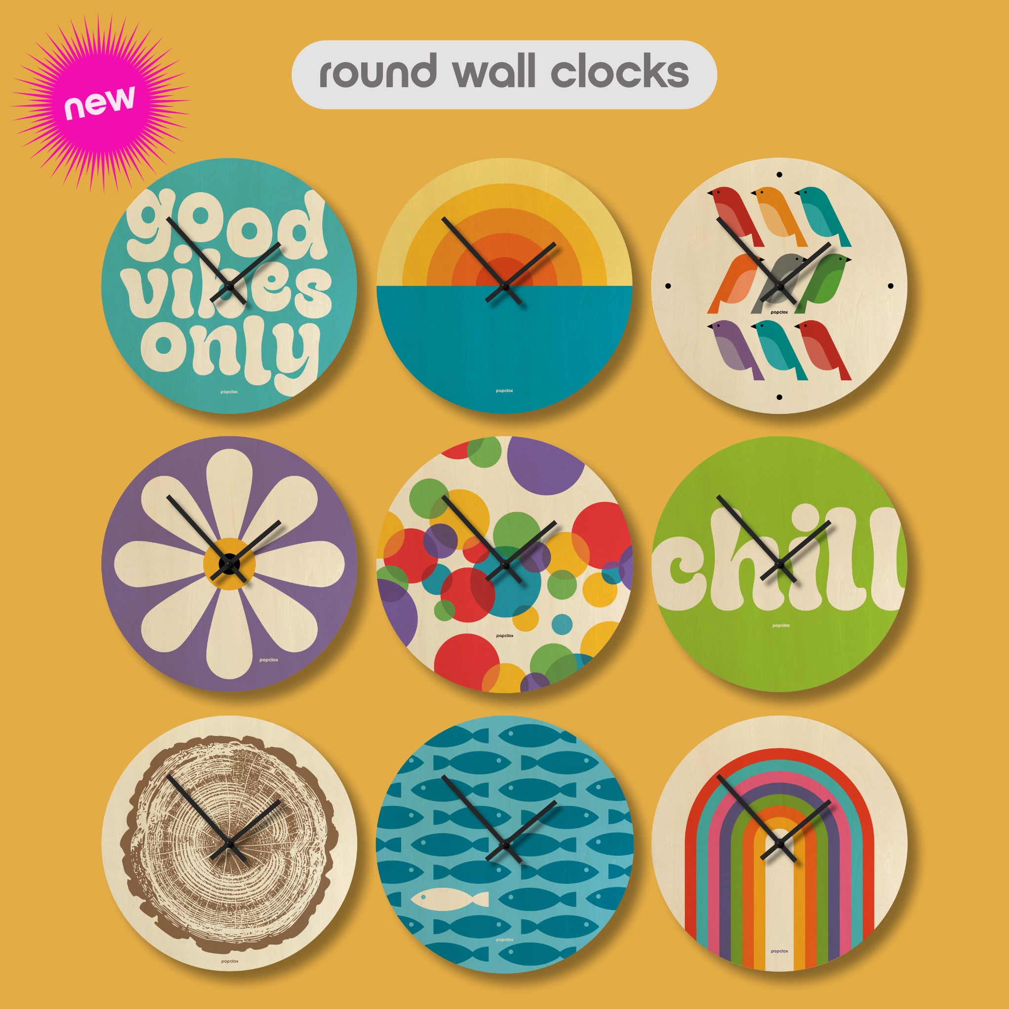 Fun wall clocks for kids rooms. Original designs. Made in USA